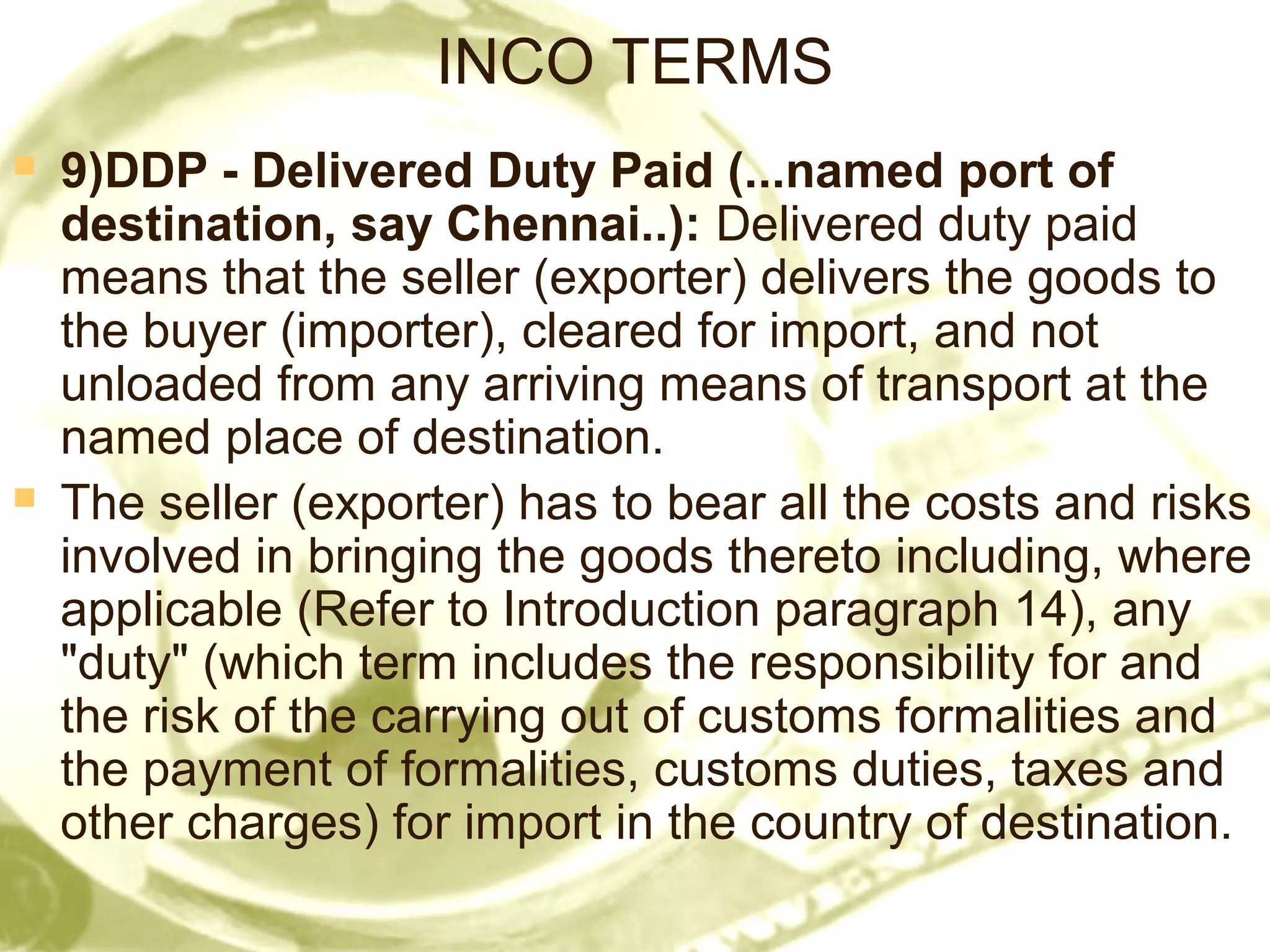 Introduction to INCO TERMS and LCs (5) | PPT