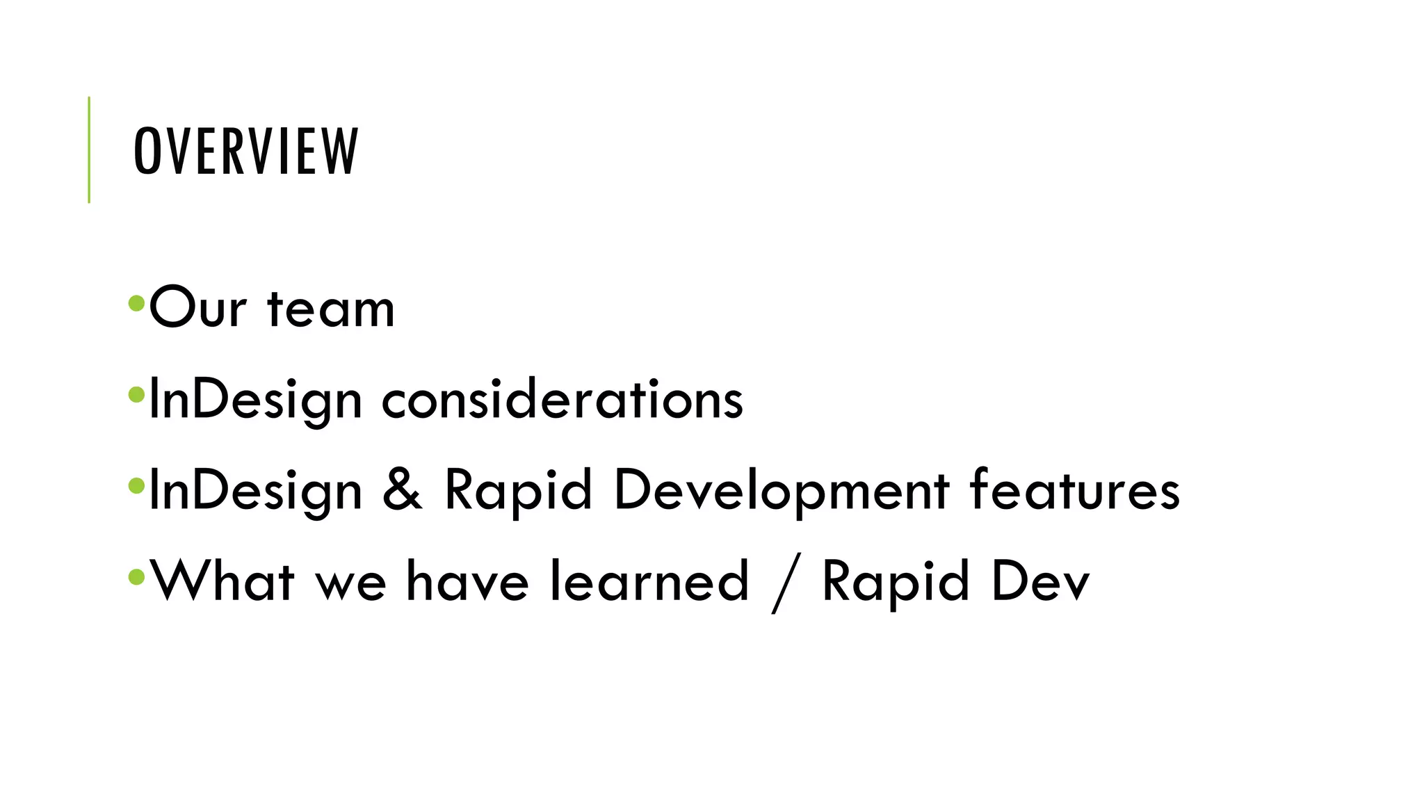 Introduction to InDesign and Rapid Development | PDF