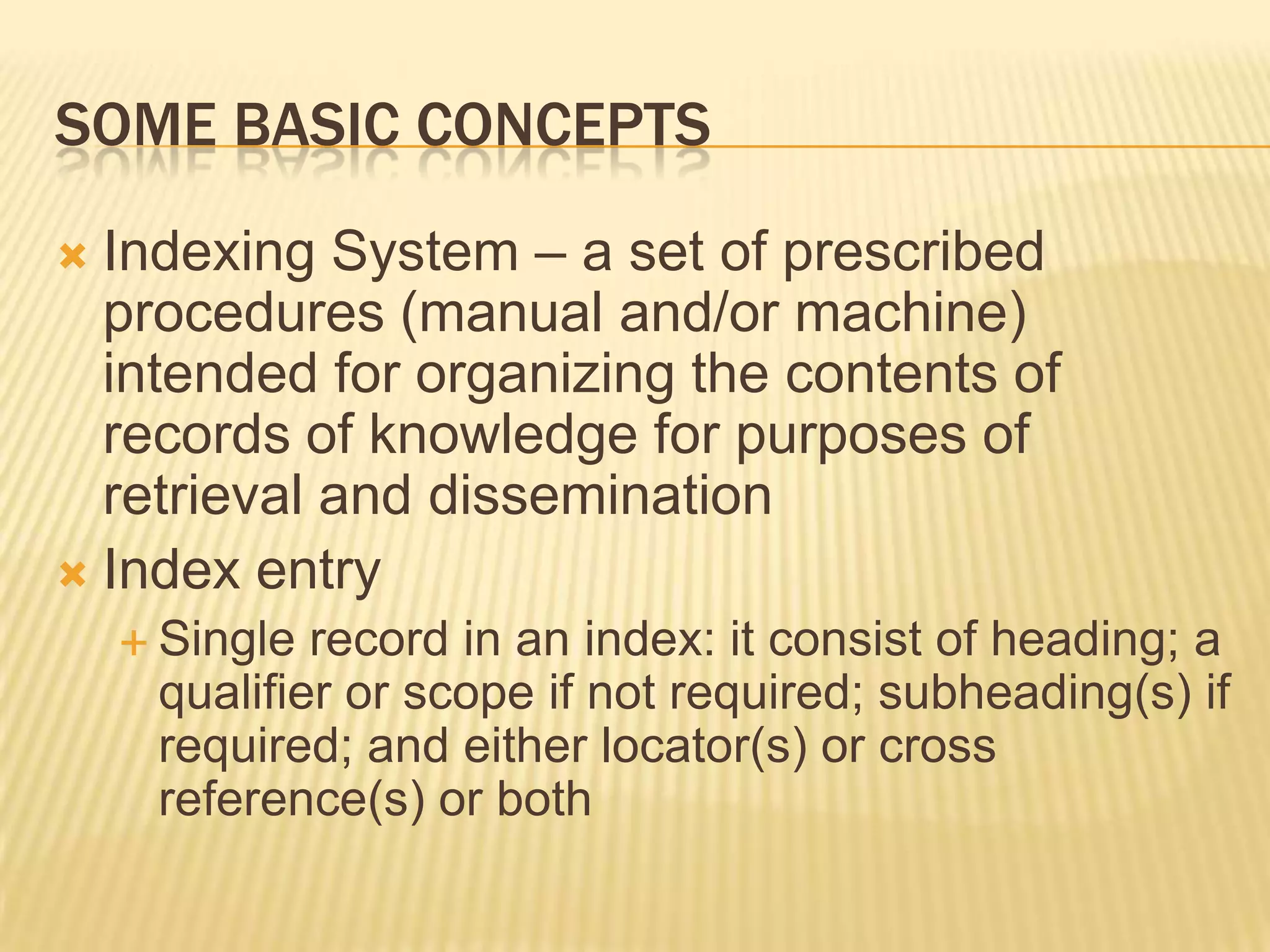 Introduction to indexing (presentation1) | PPTX