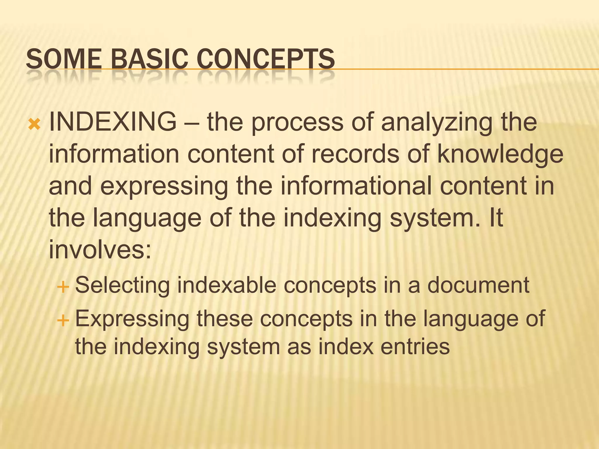 Introduction to indexing (presentation1) | PPTX
