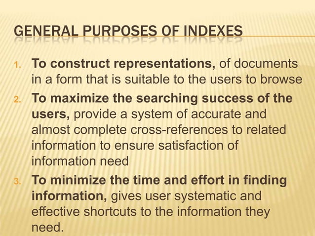 Introduction to indexing (presentation1) | PPTX