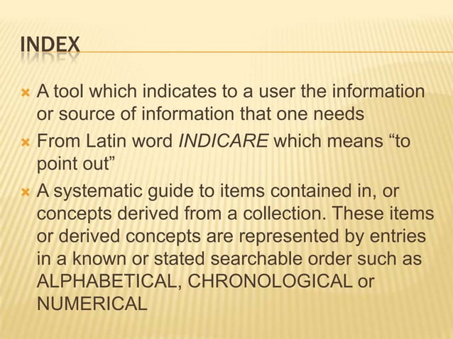 Introduction to indexing (presentation1) | PPTX