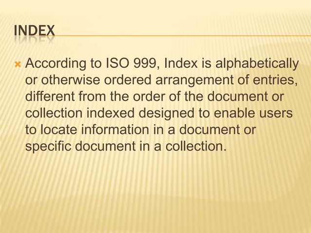 Introduction to indexing (presentation1) | PPTX
