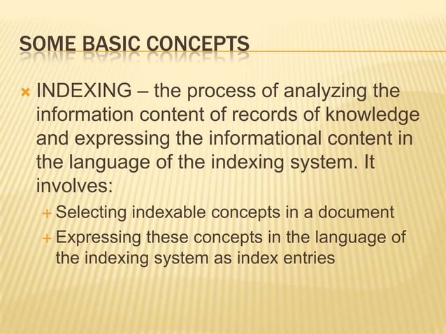 Introduction to indexing (presentation1) | PPTX