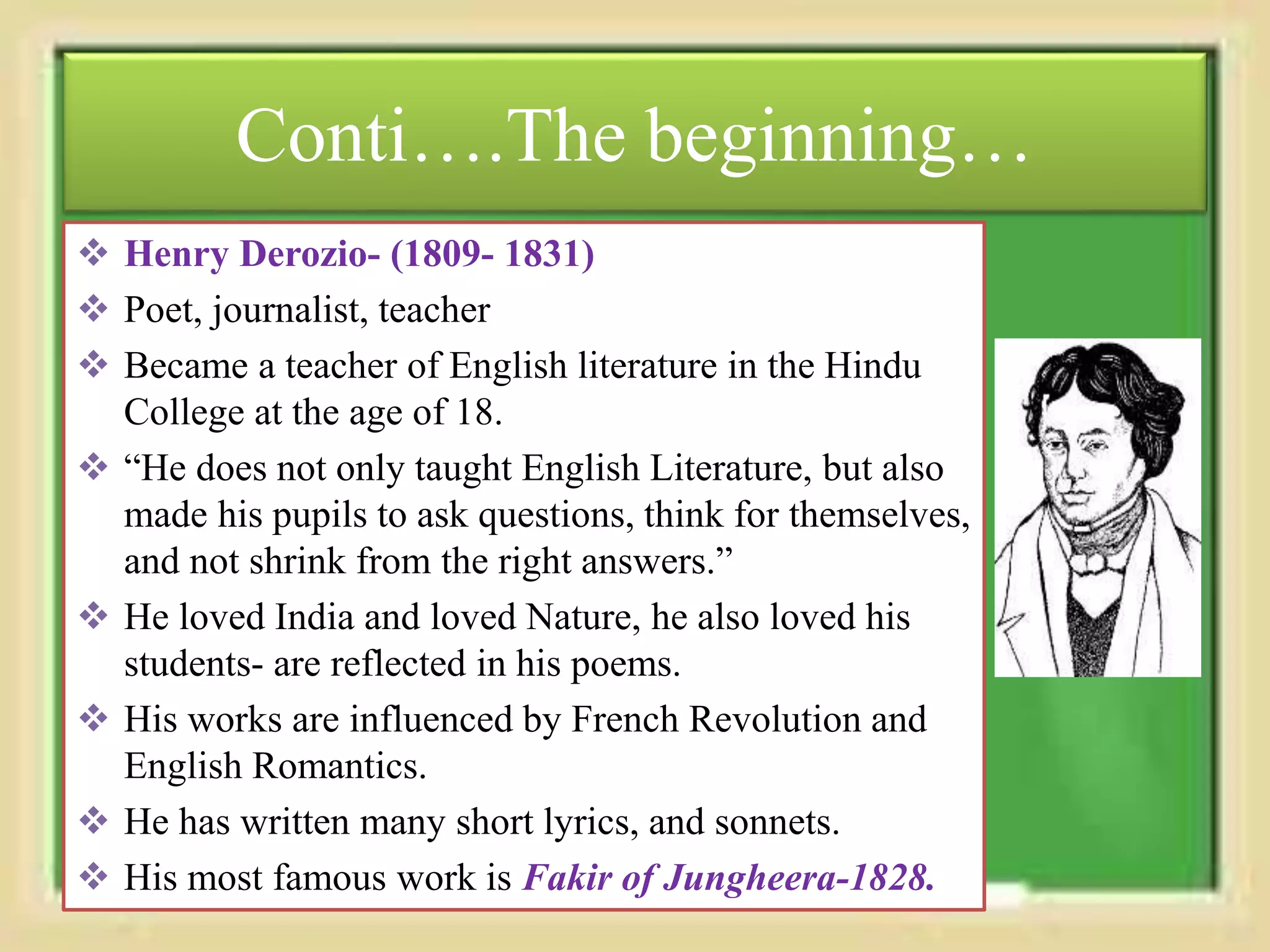Introduction to indian writing in english pre-independence | PPTX