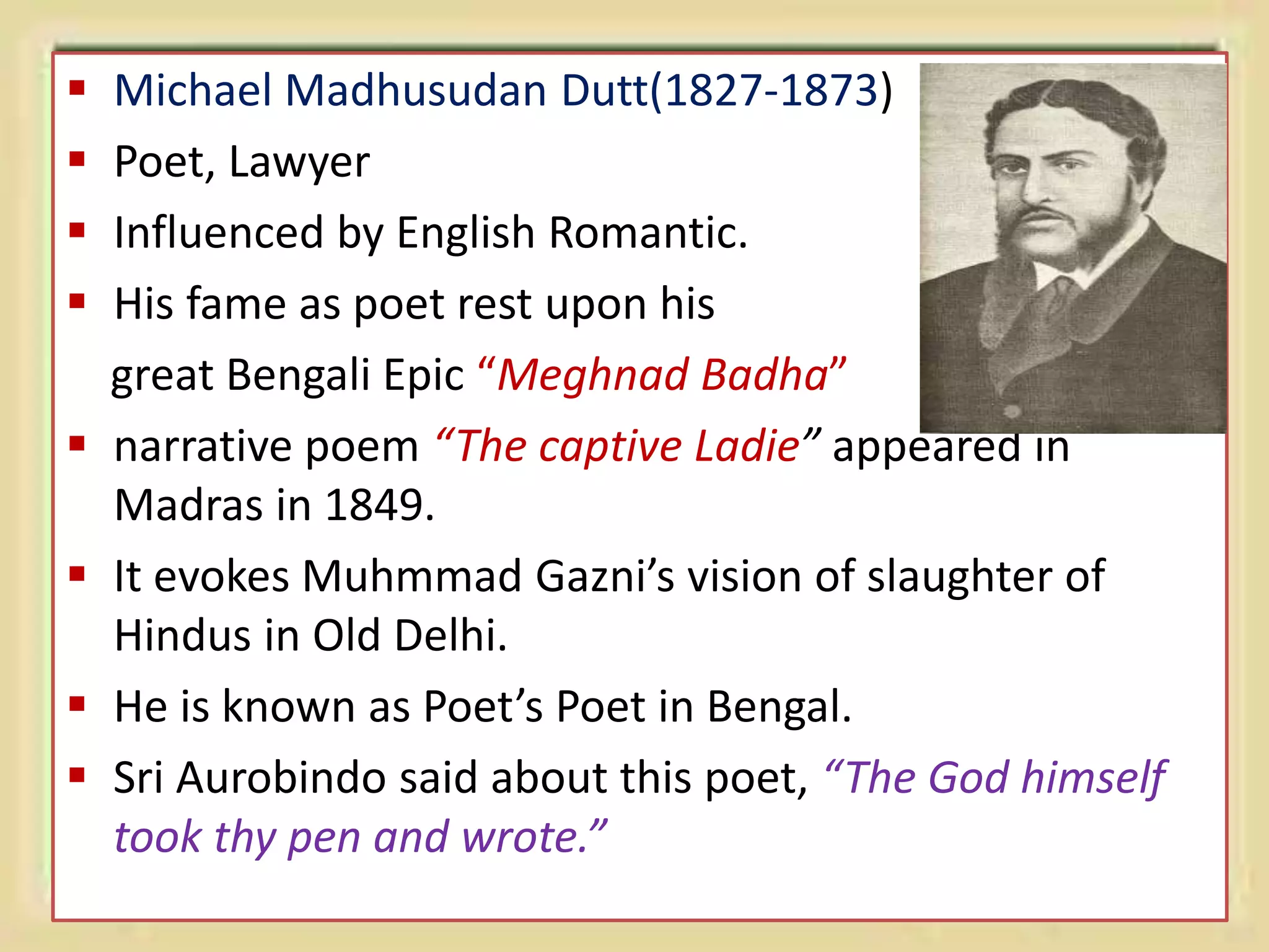 Introduction to indian writing in english pre-independence | PPTX
