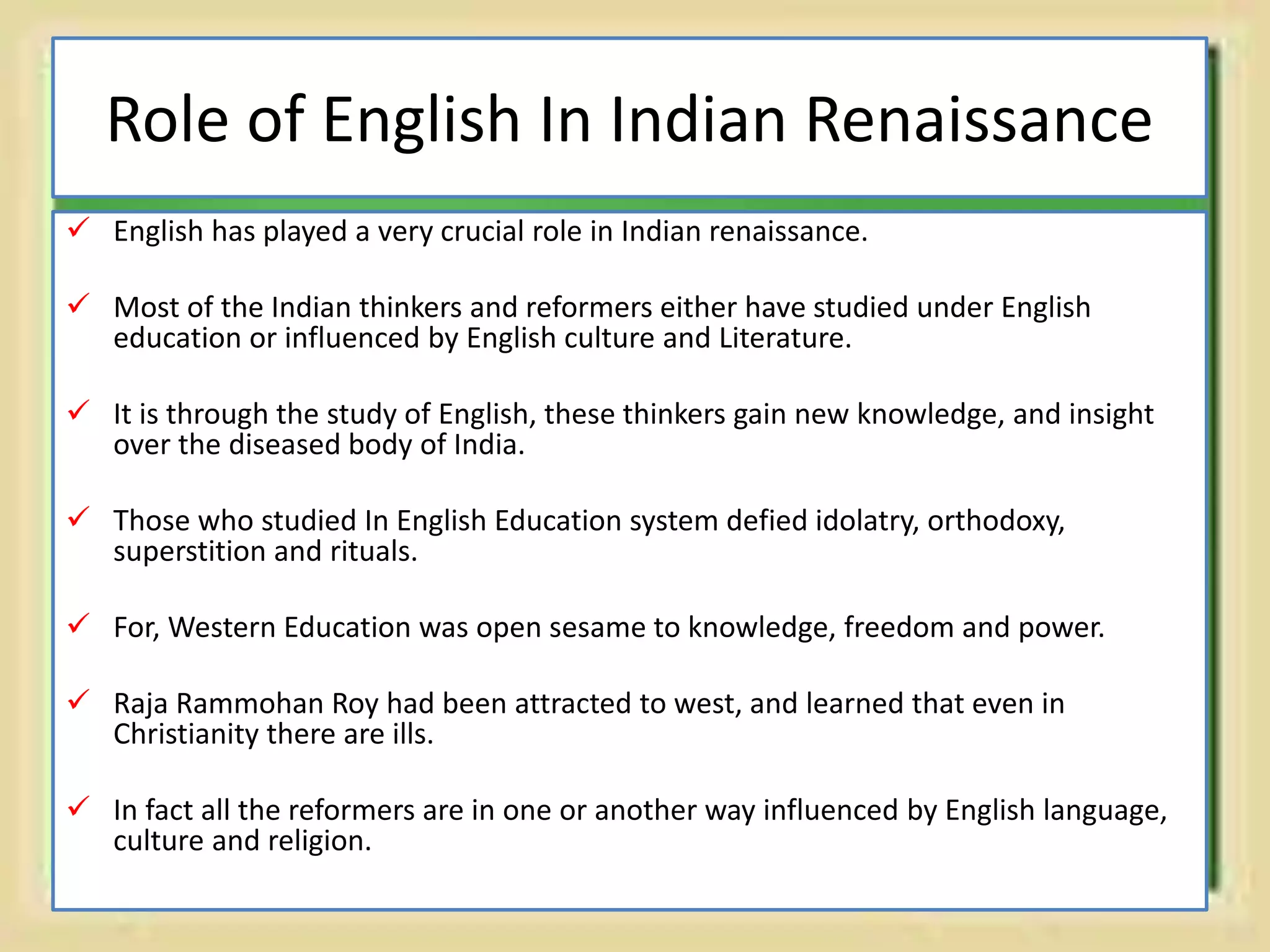 Introduction to indian writing in english pre-independence | PPTX