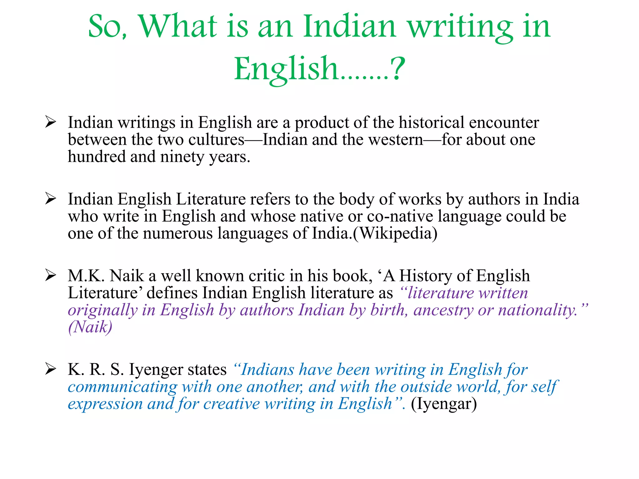 Introduction to indian writing in english pre-independence | PPTX