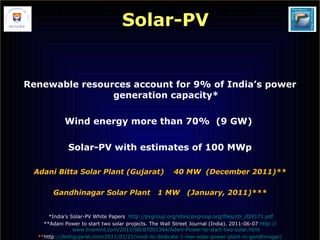 Introduction To India's Energy And Proposed Rural Solar-PV ...