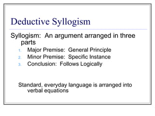 Introduction to inductive and deductive reasoning | PPT