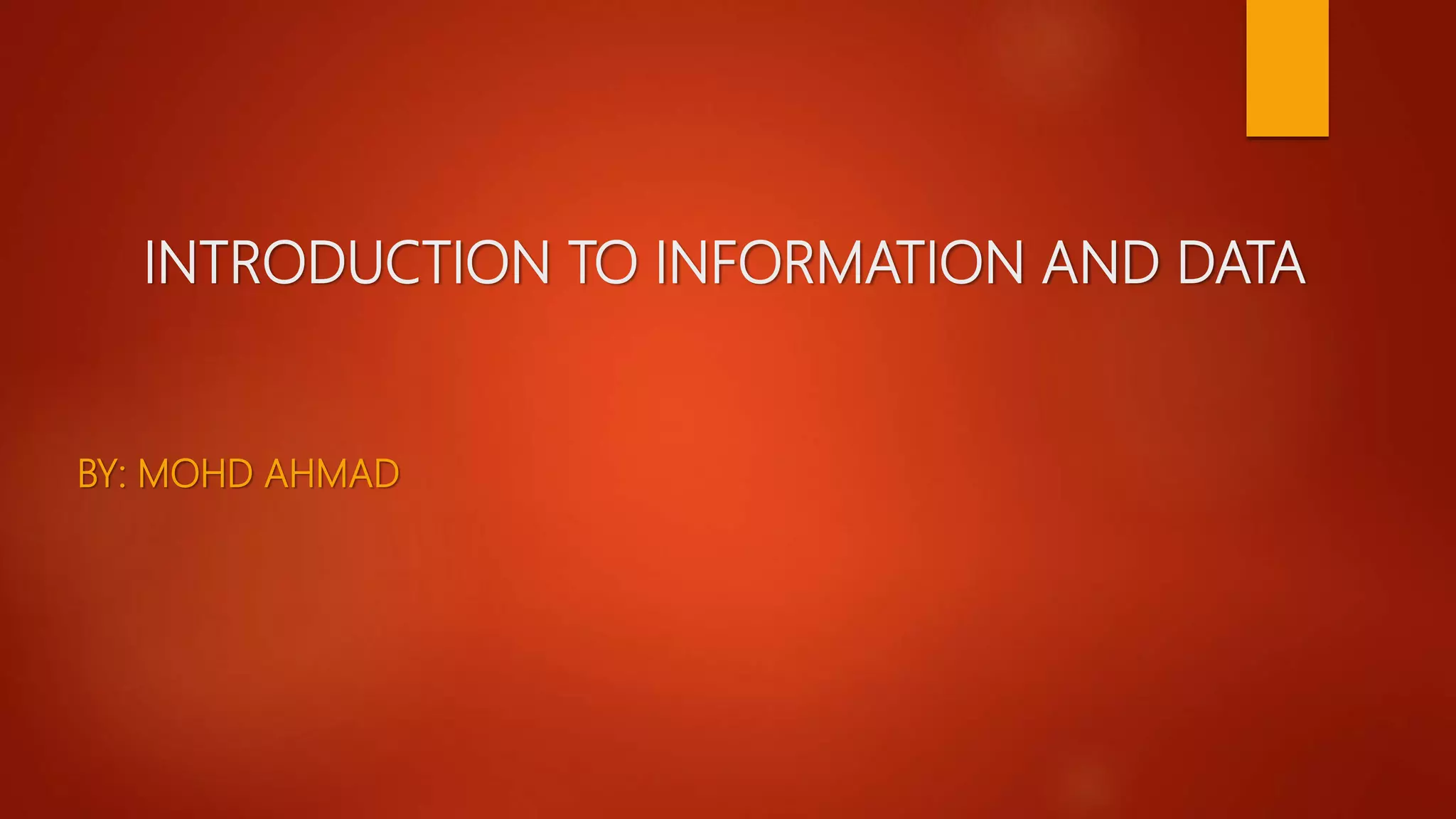 Introduction to information and data | PPTX