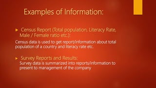 Introduction to information and data | PPT