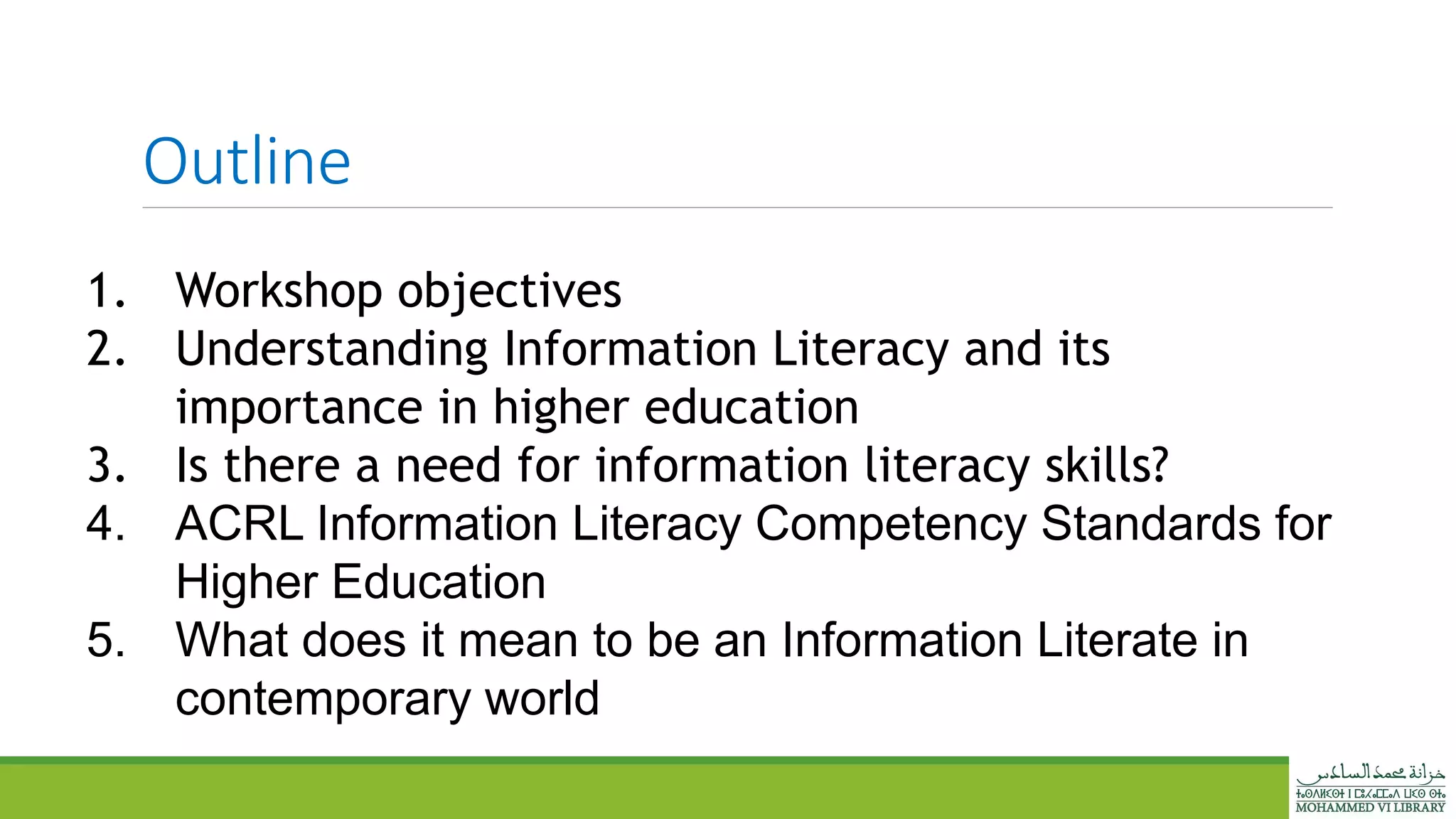 Introduction to information literacy (IL) | PPTX