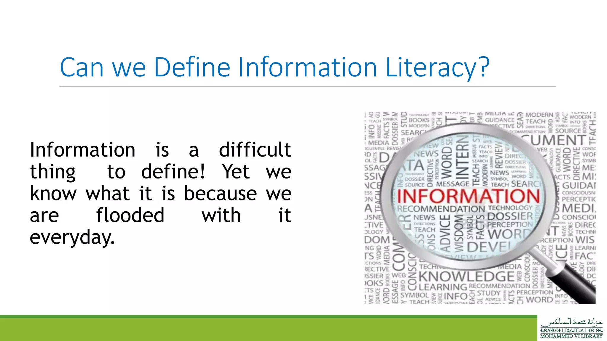 Introduction to information literacy (IL) | PPTX
