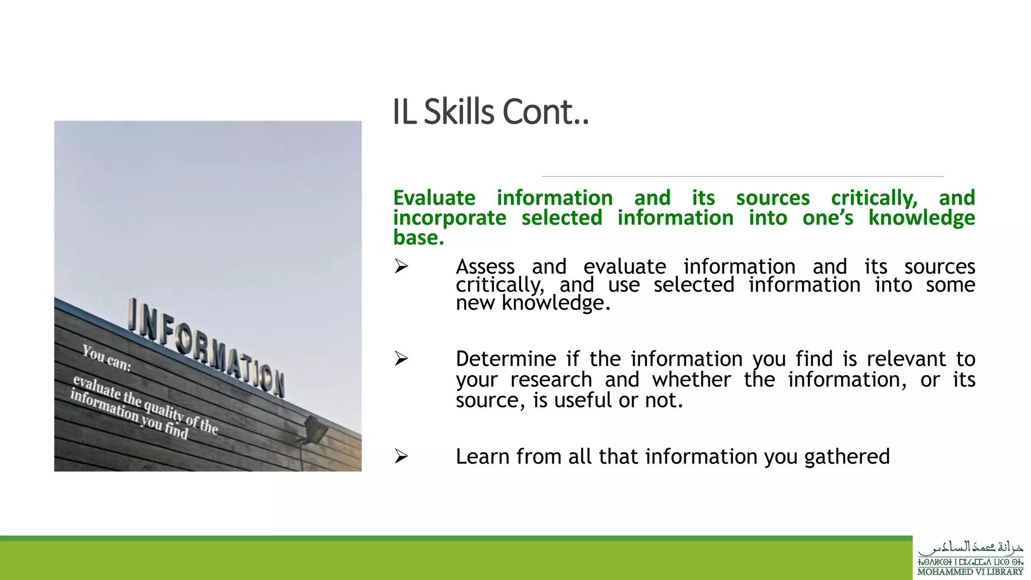 Introduction to information literacy (IL) | PPTX