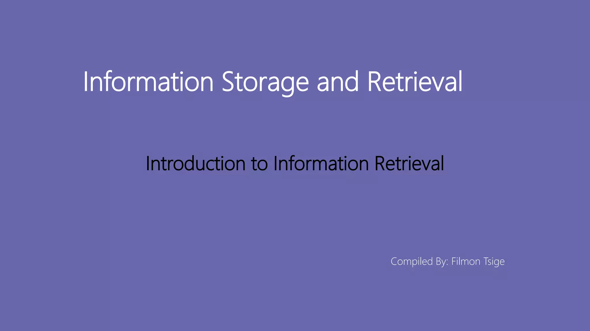 Introduction To Information Retrievalpptx