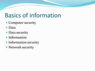 Introduction to information security | PPTX