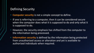 Introduction to Information Security | PPTX