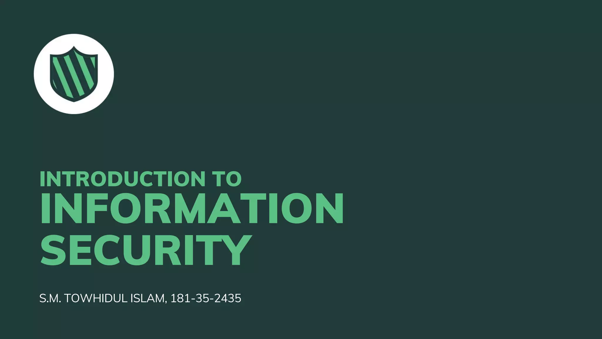 Introduction to information security | PPT