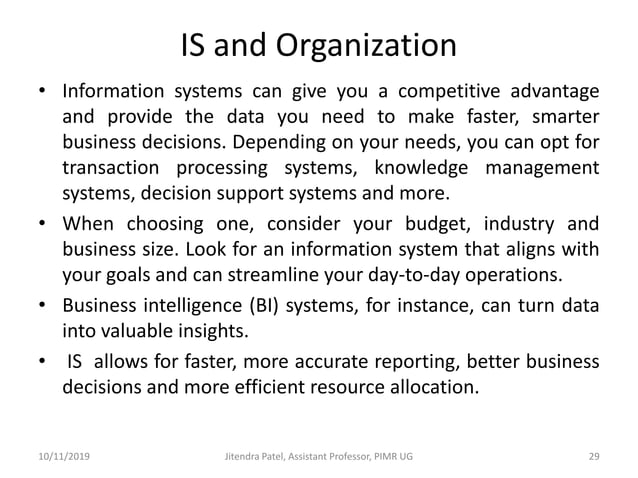 Introduction to information system | PPTX
