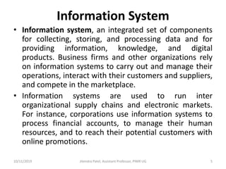 Introduction to information system | PPTX
