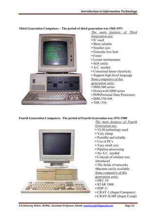 Introduction to information technology (2015 16) unit 1 | PDF