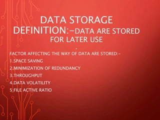 Introduction to Information Technology ( IT ) | PPTX | Data Storage and ...