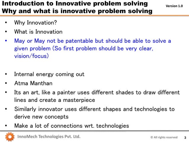 Introduction to innovative problem solving (IMt) | PPTX | Computer ...
