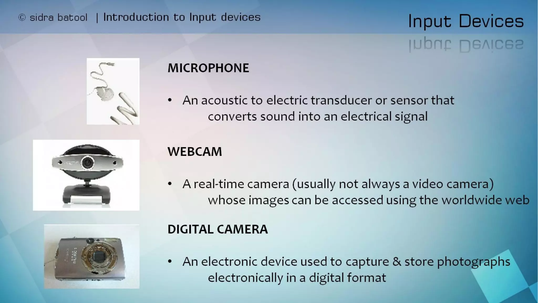 Introduction to input devices & processing unit | PPT