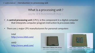 Introduction to input devices & processing unit | PPT