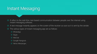 Introduction to Instant Messaging class 10 | PPTX