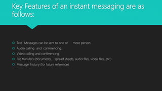 Introduction to Instant Messaging class 10 | PPTX