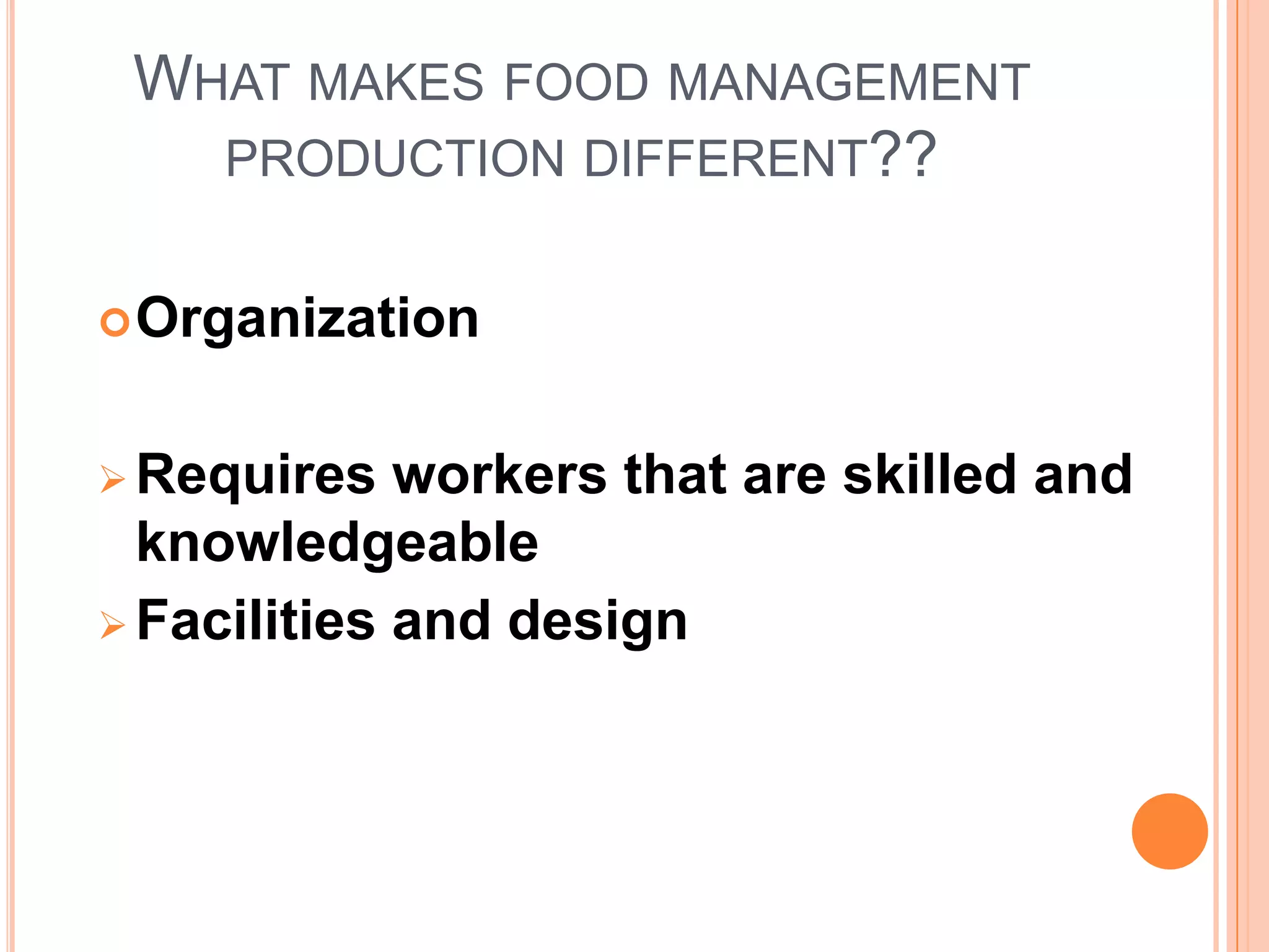 Introduction to institutional food management | PPTX
