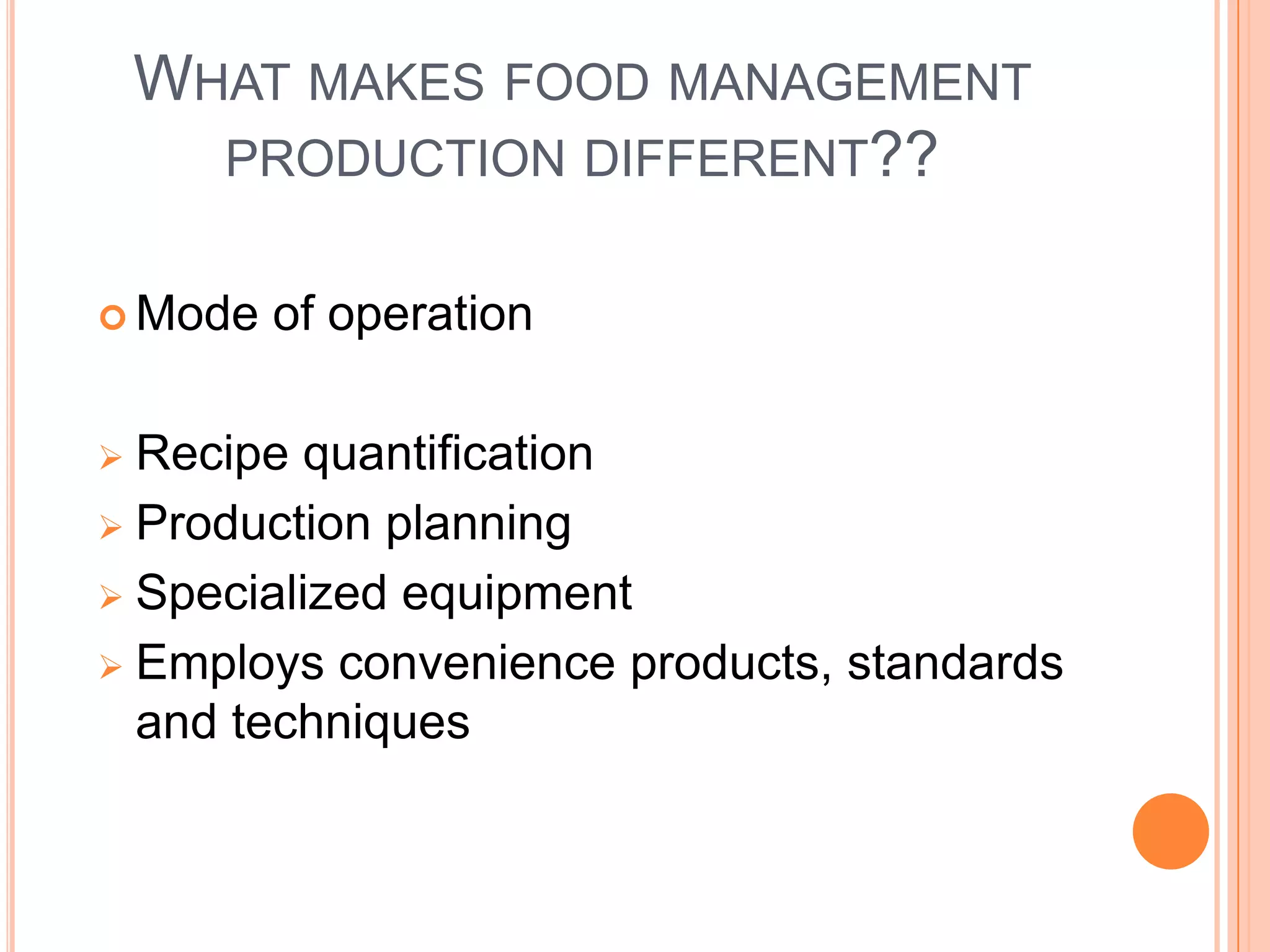 Introduction to institutional food management | PPTX