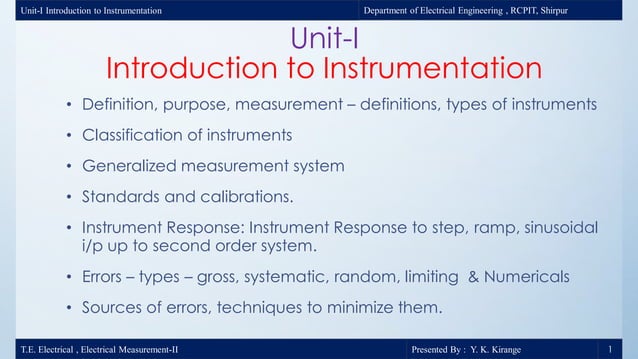 Introduction to instrumentation system | PDF