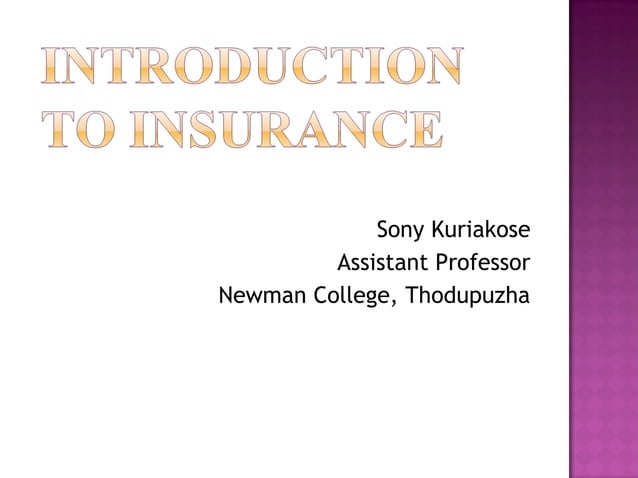 Classification of risks and Insurance | PPT