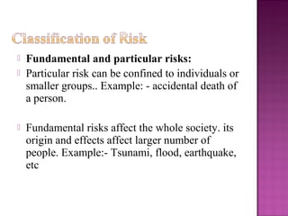 Classification of risks and Insurance | PPT