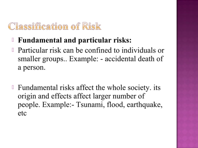 Classification of risks and Insurance | PPT