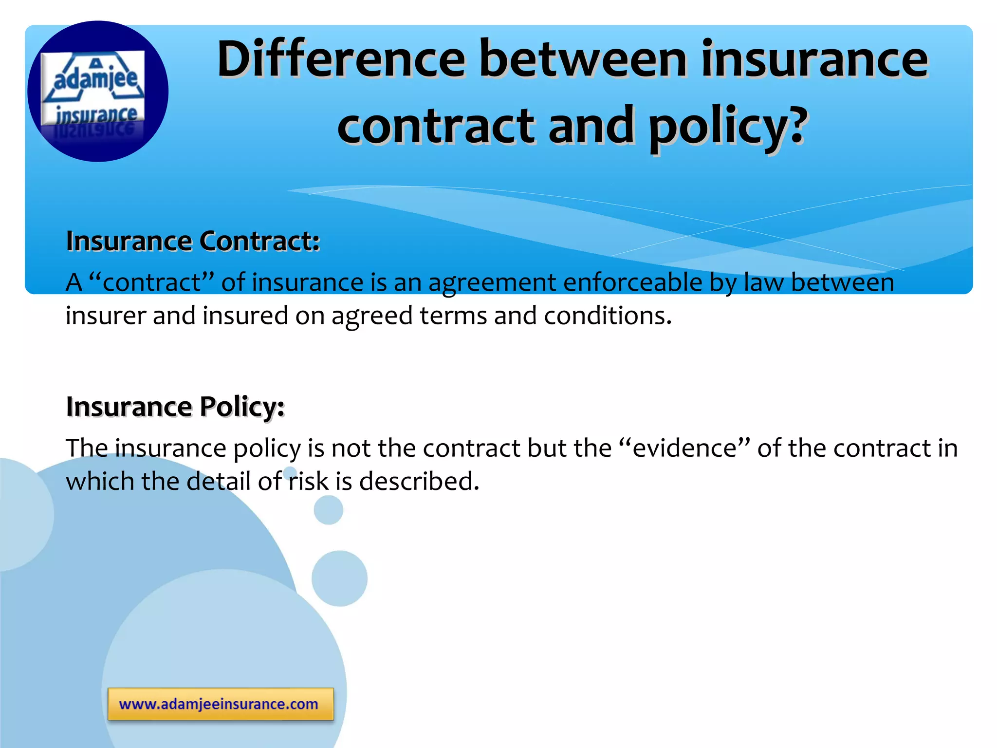Introduction to insurance AICL | PPT