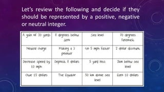Introduction to integers | PPT