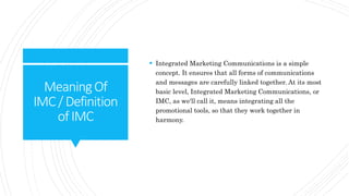 Introduction to integrated marketing communication | PPTX