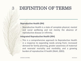 Introduction to integrated reproductive health | PPTX