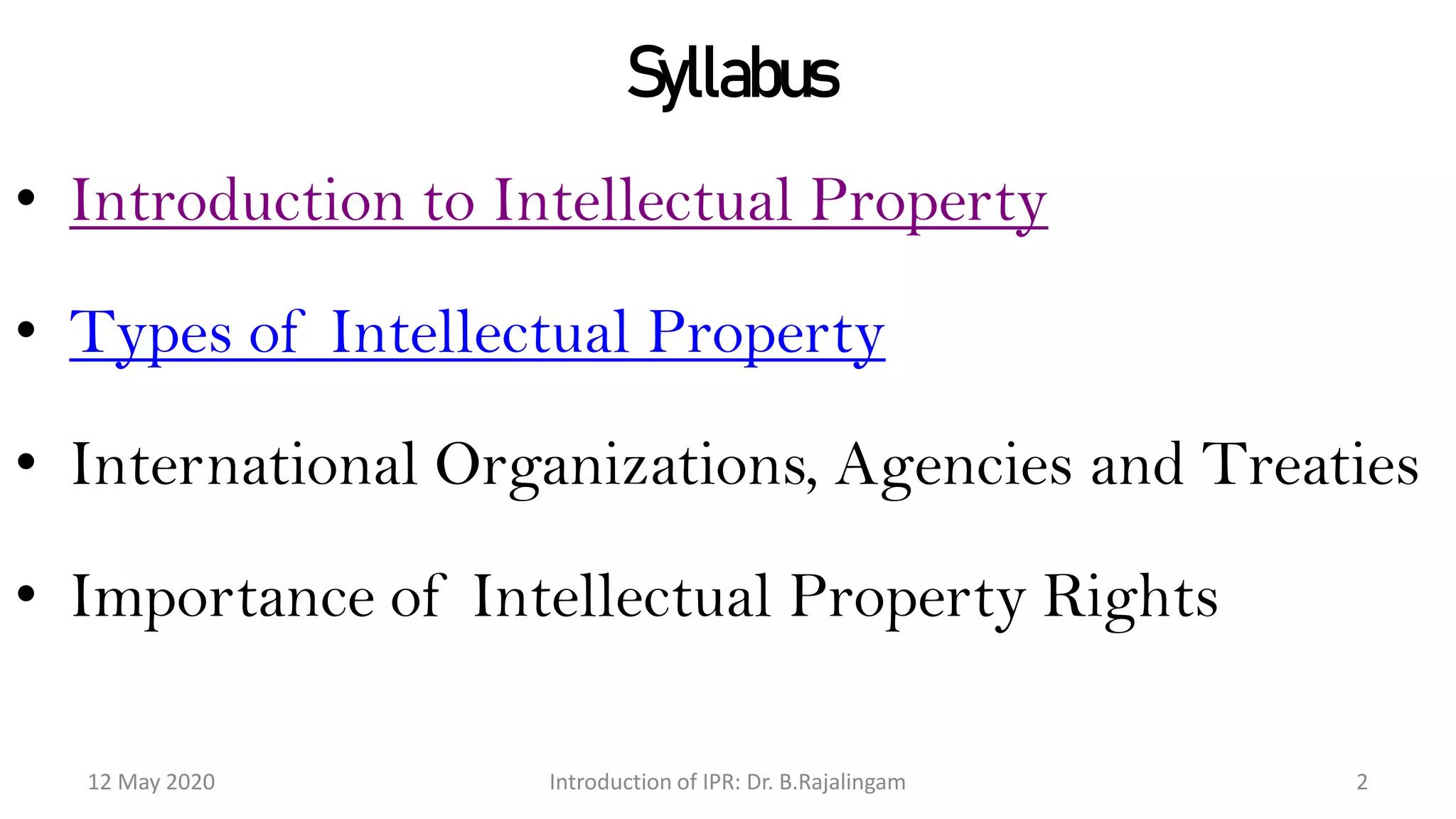 Introduction to intellectual property law | PDF