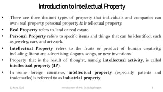 Introduction to intellectual property law | PDF