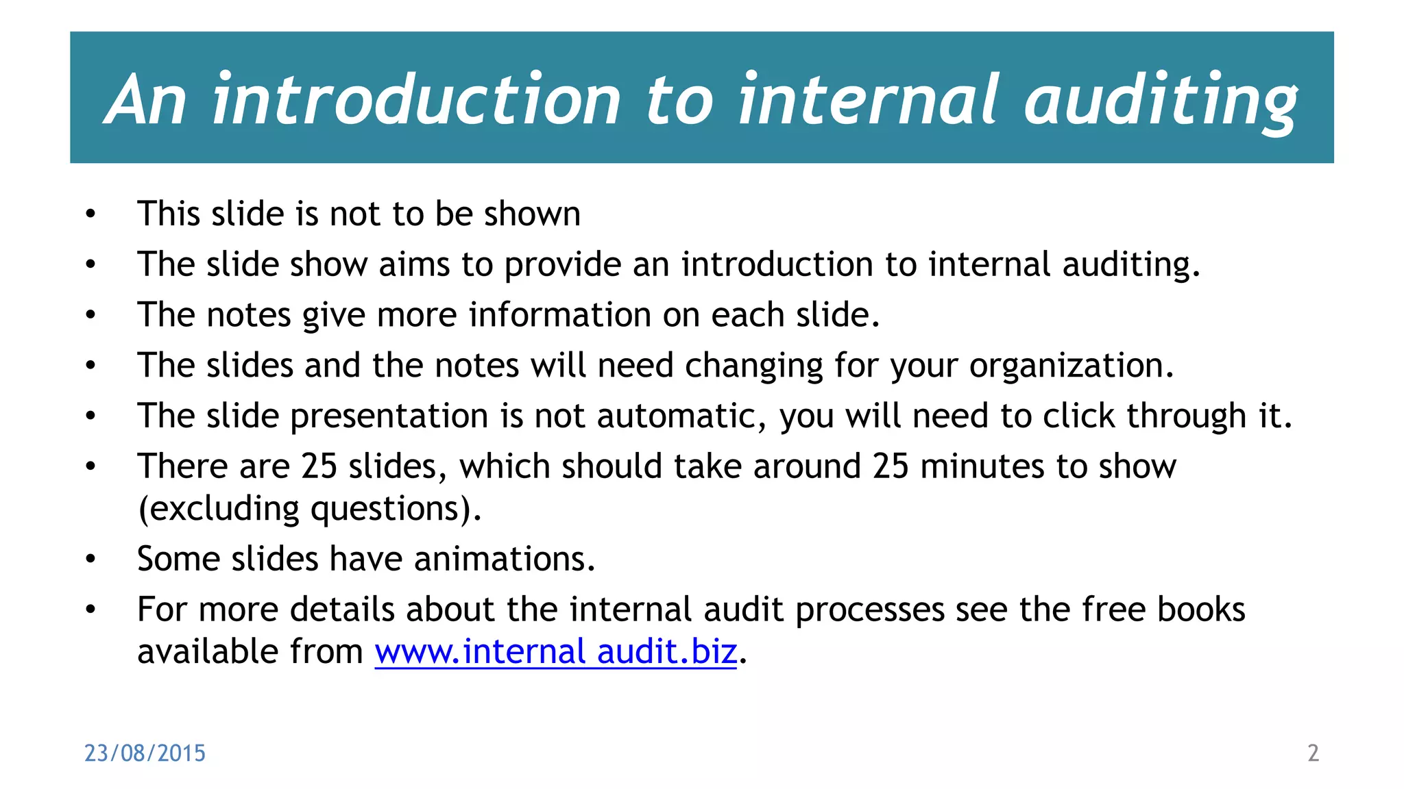 An introduction to internal auditing | PPTX