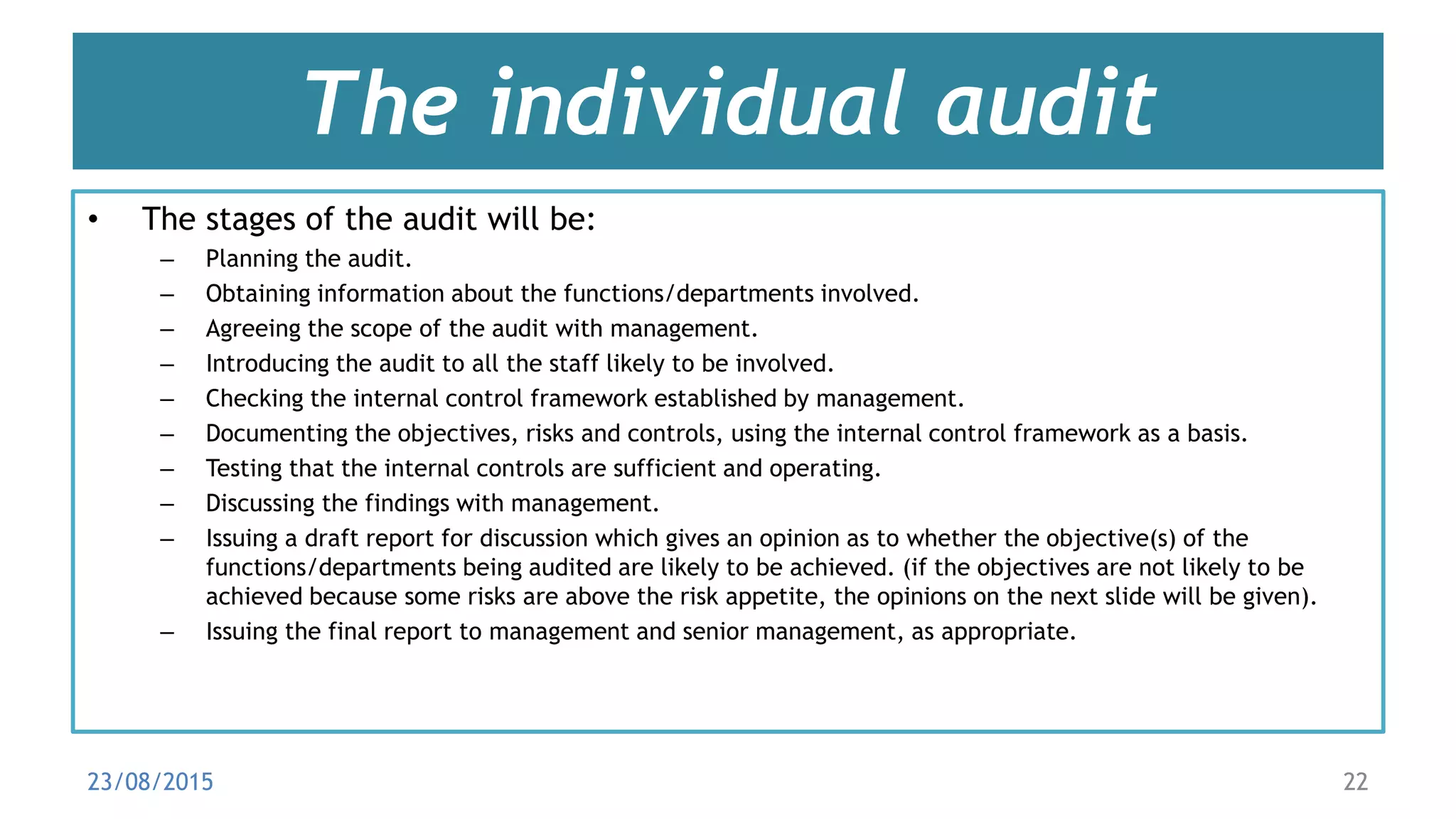 An introduction to internal auditing | PPTX