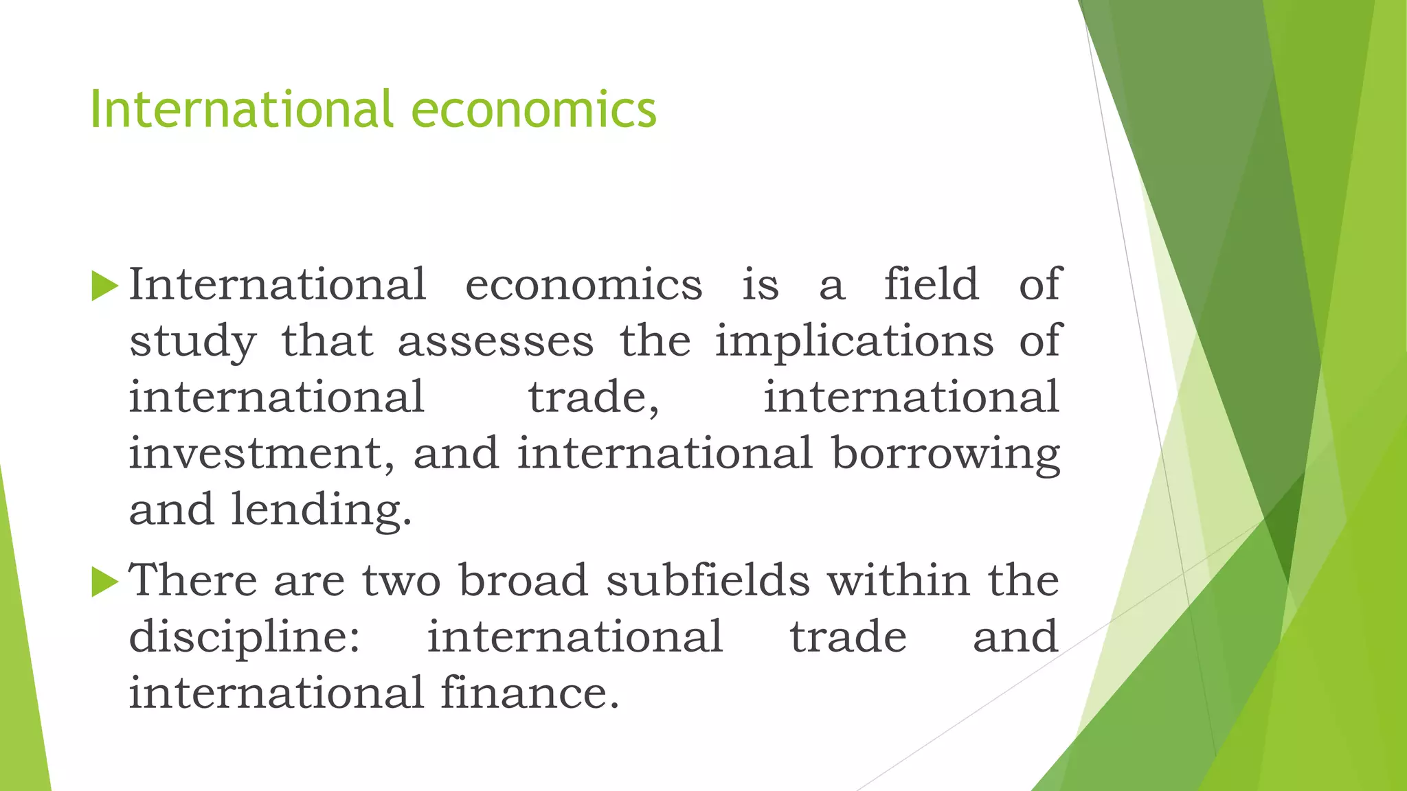 Introduction to international finance and International economy | PPTX