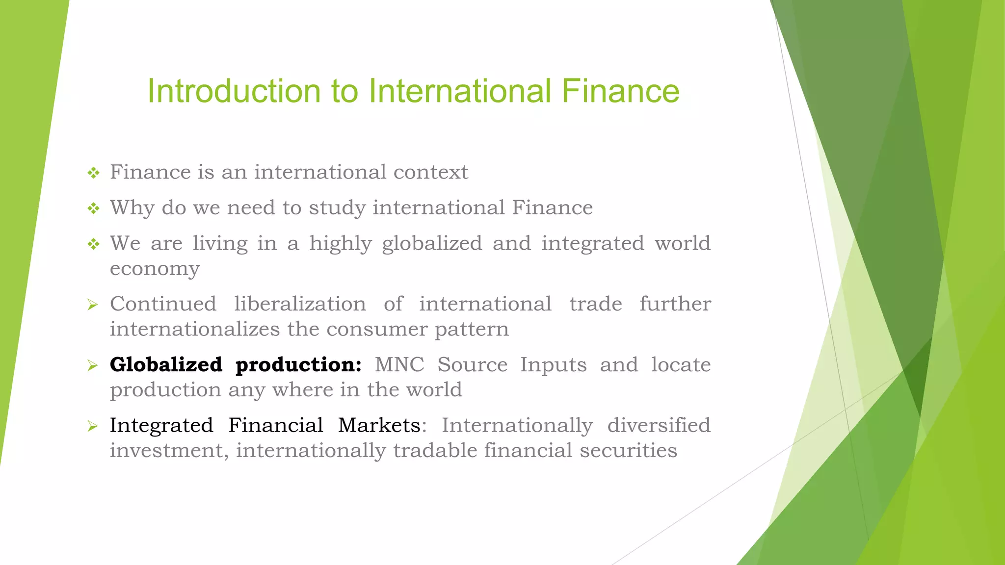 Introduction to international finance and International economy | PPTX