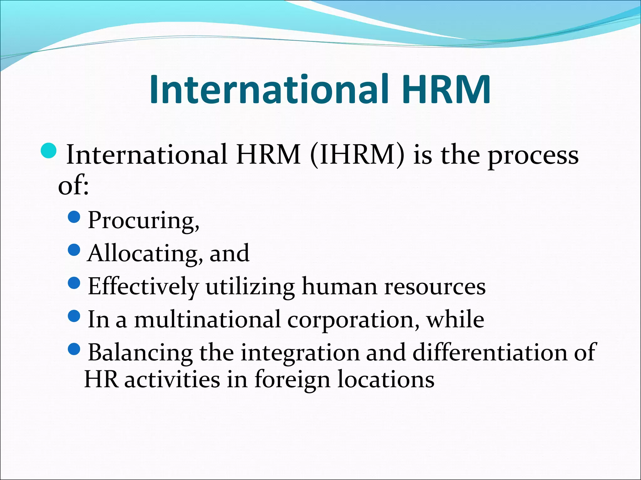 Introduction to international HRM | PPT