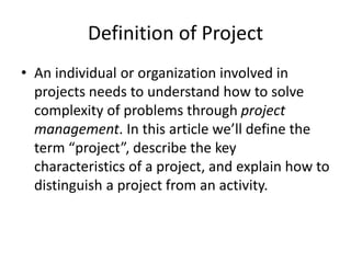 Introduction to international project management | PPT